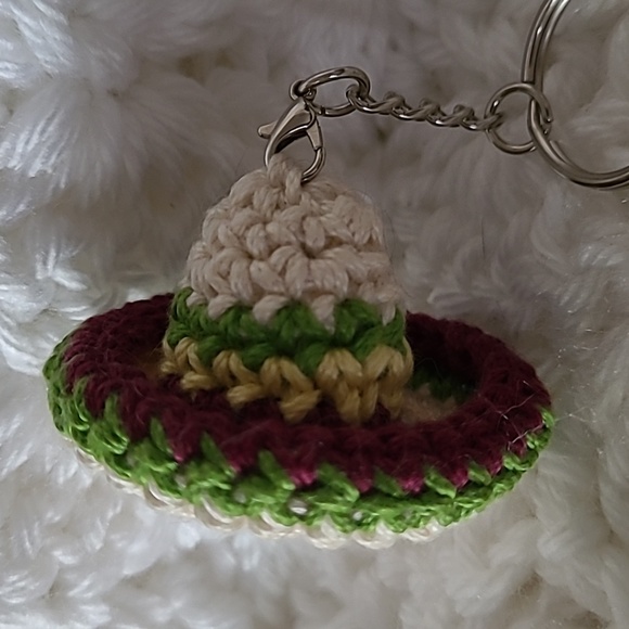 Handcrafted | Accessories | Handmade Crochet Sombrero Keychain With ...
